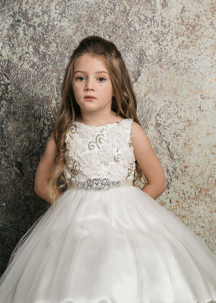 Buy Adriana White Flower Girl Dresses Online - Petite Adele